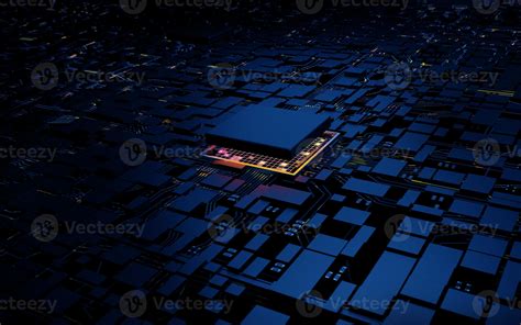 3d Rendering Microprocessor Cpu Chipset Central Processor Unit On The
