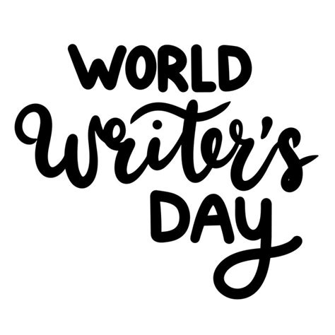 Premium Vector World Writers Day Text Banner In Black Color Handwriting World Writers Day