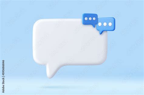 D Blank White Speech Bubble Pin Stock Vector Adobe Stock