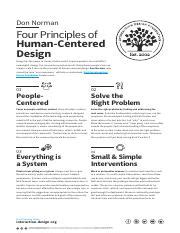 Four Principles Of Human Centered Design Poster Pdf Don Norman Four Principles Of Human