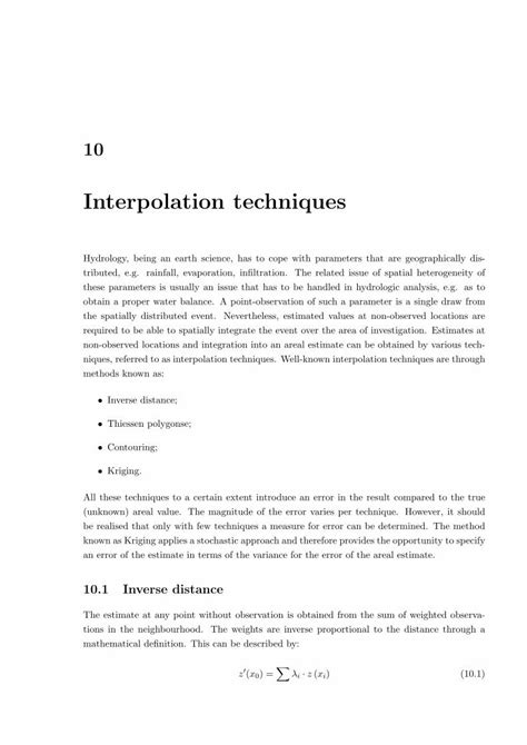 Pdf Hydrological Measurements 10 Interpolation Techniques Dokumen Tips