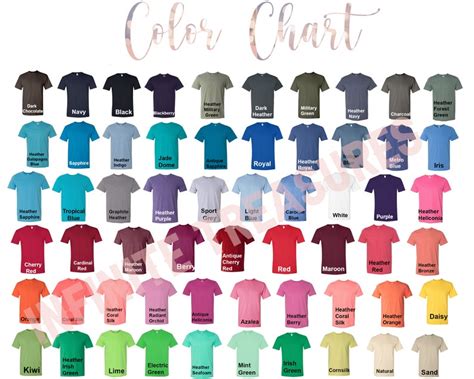 Gildan 64000 Colors Chart Softstyle T Shirt 2020 Etsy