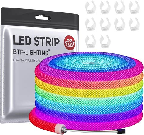 Amazon Com BTF LIGHTING 16 4FT WS2811 WS2812B IC RGB 360 Degree Round Reticulate Pattern