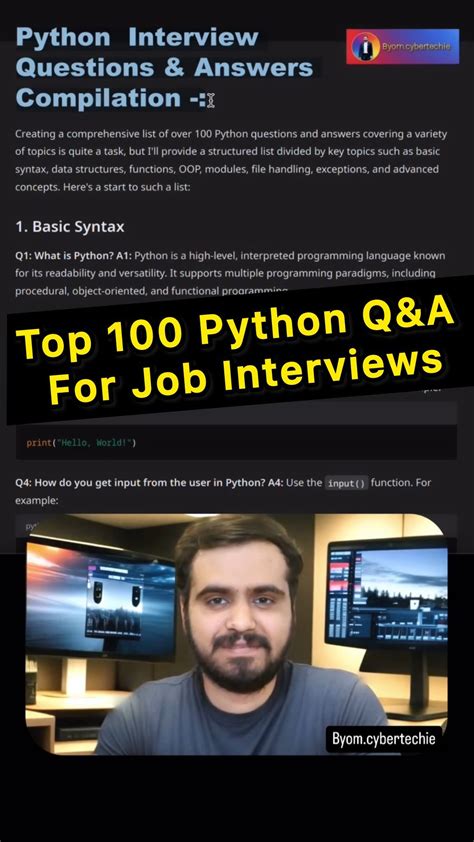 Byomakesh Dash Ace Python Interviews With My Ebook “top 100 Python