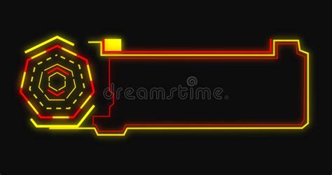 Illustration Sci Fi Designed Neon Hud Lower Third Element Of Hud Interface Stock Illustration