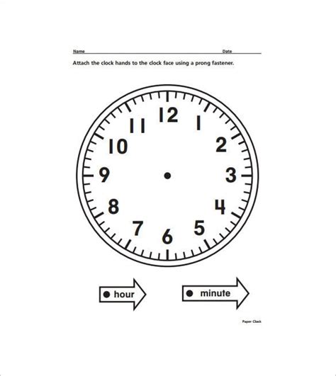 Printable Clock Templates Pdf Doc