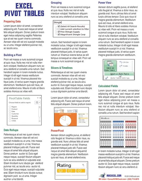 Amazon Com Excel Pivot Tables Laminated Tip Card Pivot Table Tricks From MrExcel
