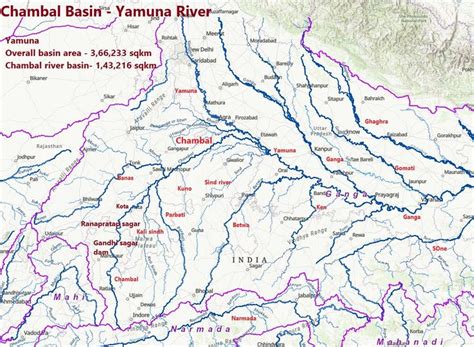 Map Of Chamba Basin And Yamuna River In India Chambal Basin Geography