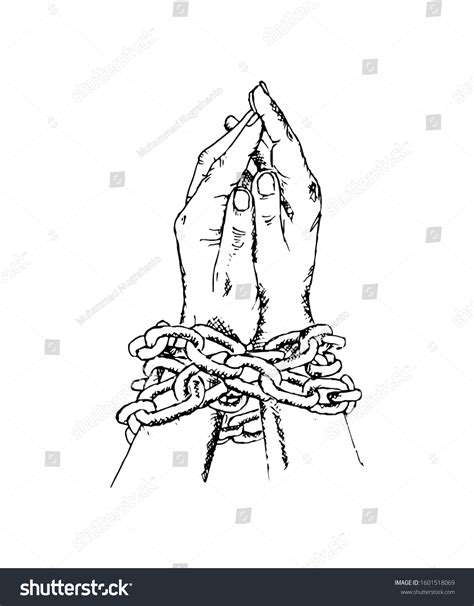 Both Hands On Chain Drawing Sketch Stock Vector Royalty Free 1601518069 Shutterstock