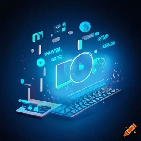 Futuristic Illustration Of A Blockchain Powered Television Station On