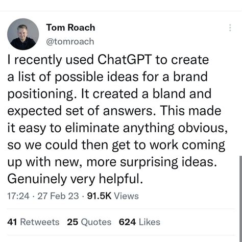 🍣 Rob Estreitinho On Linkedin Legit Good Chatgpt Use Case By Tom Roach Rule Out Bad Ideas
