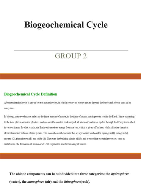 Biogeochemical Cycle Group 2 Final Pdf Earth Sciences Atoms