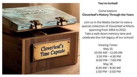 Cloverleafs Time Capsule Viewing Cloverleaf Elementary School