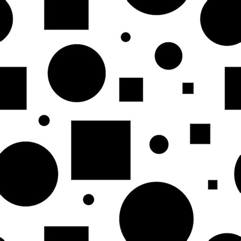 Premium Vector Seamless Pattern Black Circles And Squares Of