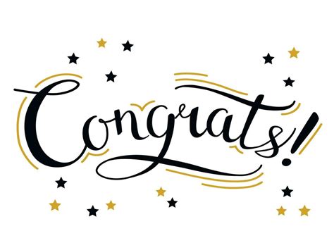 Hand Lettering Congrats Drawn Art Motivational Text Celebration
