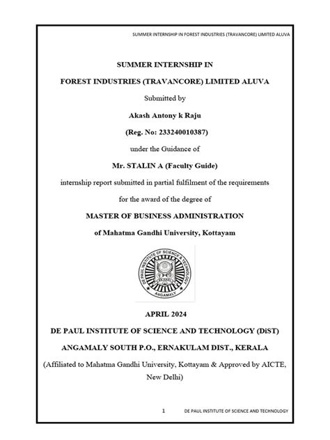 Akash Antony K Raju Internship Download Free Pdf Marketing