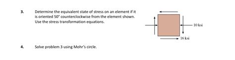 Solved Determine The Equivalent State Of Stress On An
