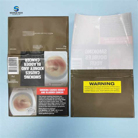 Laminated Plastic 30g Tobacco Leaf Packaging Eco Friendly 50g Tobacco