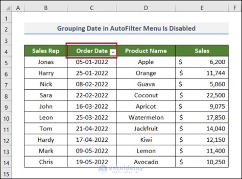 Fixed Excel Date Filter Not Working Exceldemy