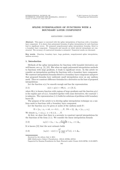 Pdf Spline Interpolation Of Functions With A Boundary Layer Component