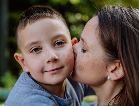Portrait Of Mother With Her Son In Forest Stock Image Image Of Parenthood Outdoors