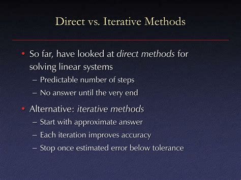 Ppt Solving Linear Systems Iterative Methods And Sparse Systems