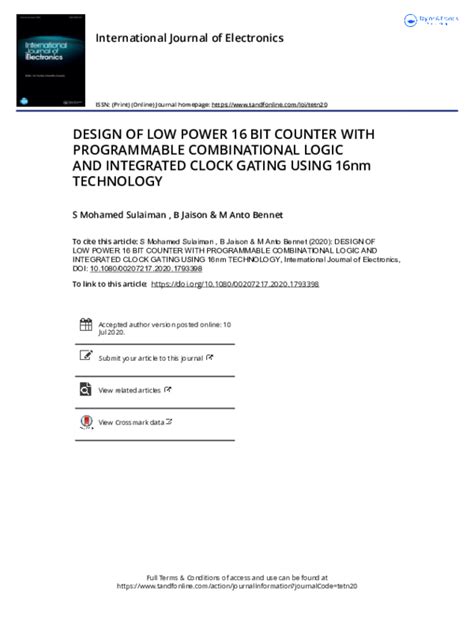 pdf design of low power 16 bit counter with programmable