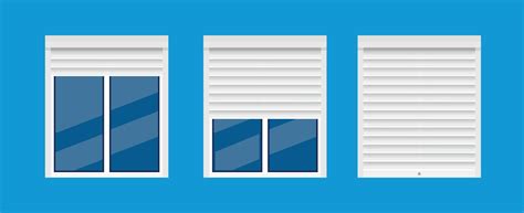Window With Rolling Shutters Vector Flat Design 14002721 Vector Art At