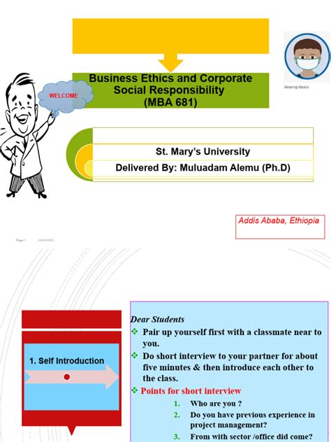 Be And Csr Chapter 1 Muluadam Alemu 2023 Pdf Business Ethics Morality
