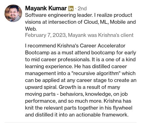Krishna Kiran On Linkedin Recursive Algorithm” Is One Of The Best Descriptions Of My Career