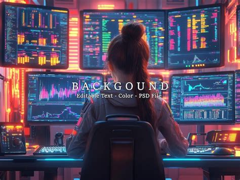 Woman Working In A Cyber Security Operations Center Premium Ai