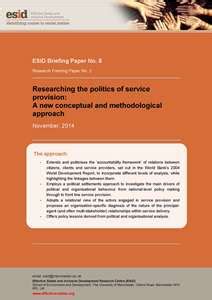 Researching The Politics Of Service Provision A New Conceptual And Methodological Approach ESID