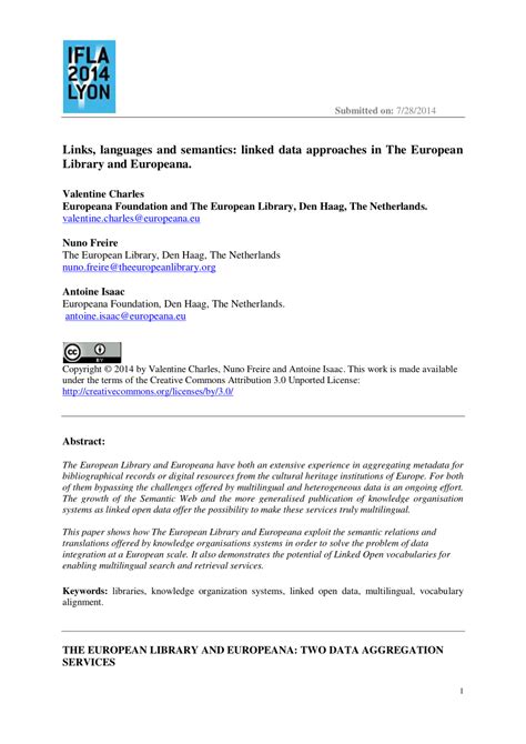 Pdf Links Languages And Semantics Linked Data Approaches In The