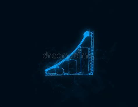 Bar Graph Animated Icon With Plexus Effect Connected Lines With Dots Illustration Stock Image