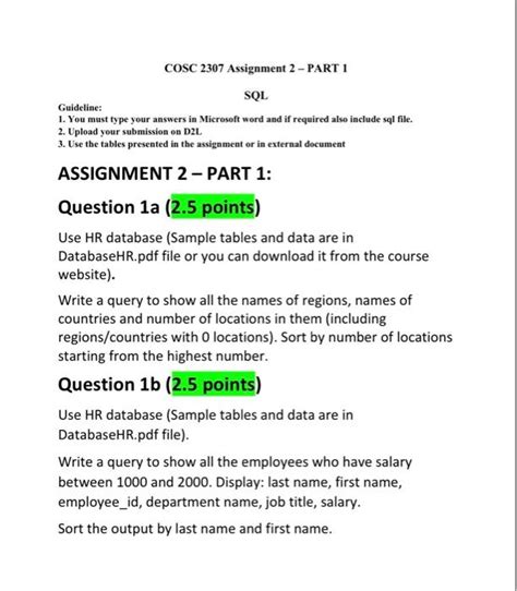 Solved Guideline 1 You Must Type Your Answers In Microsoft