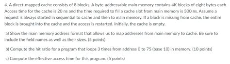 Solved A Direct Mapped Cache Consists Of Blocks A Chegg