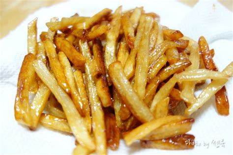 남은 감자튀김으로 허니버터감자튀김