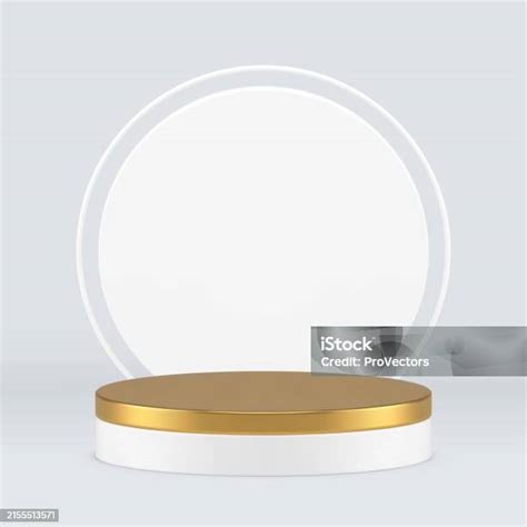 3d 연단 받침대 고급 실린더 스탠드 흰색 원 벽 배경 현실적인 벡터 0명에 대한 스톡 벡터 아트 및 기타 이미지 0명 3차원 형태 가정의 방 Istock