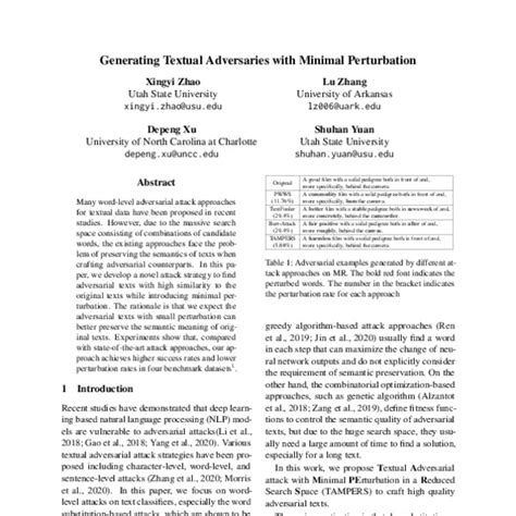 Generating Textual Adversaries With Minimal Perturbation Acl Anthology