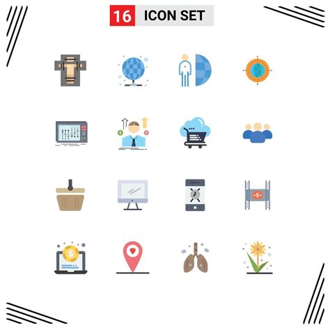 Group Of 16 Modern Flat Colors Set For Bed Freelance Electric Internet Outsource Editable Pack