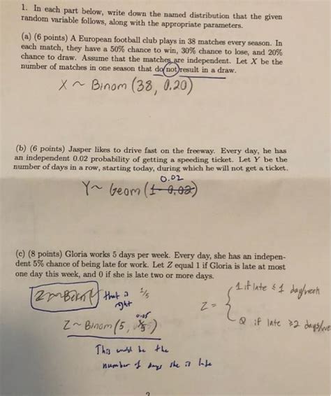 Solved 1 In Each Part Below Write Down The Named