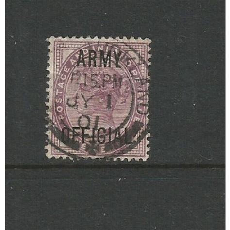 Gb Qv 1896 Army Official 1d Lilac Die Ii Overprint Army Official Sg O43 Used On Ebid United