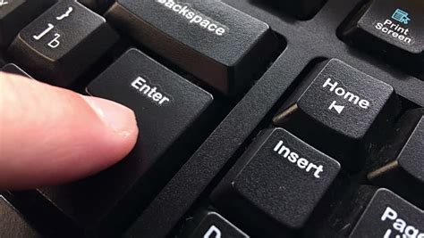 typing on keyboard office footage woman hands pressing enter key full