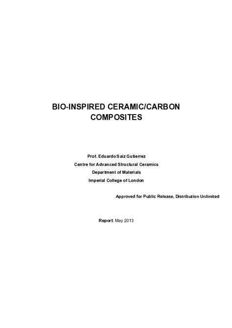 Pdf Bio Inspired Ceramiccarbon Composites