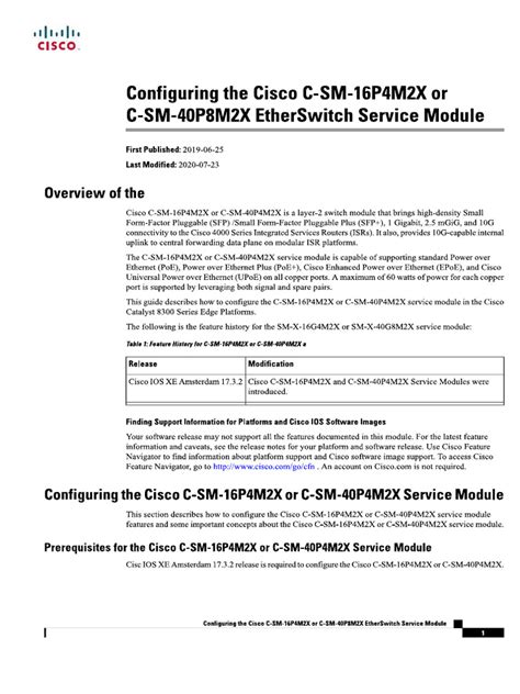 Configuring Cisco C Sm 16p4m2x Etherswitch Service Module Pdf