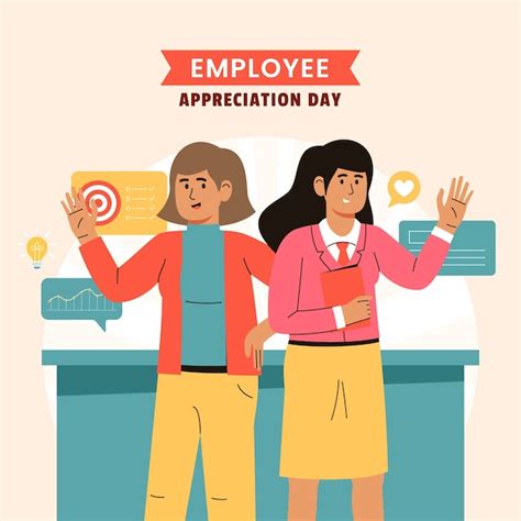 Иллюстрация дня признательности сотрудникам Бесплатно векторы