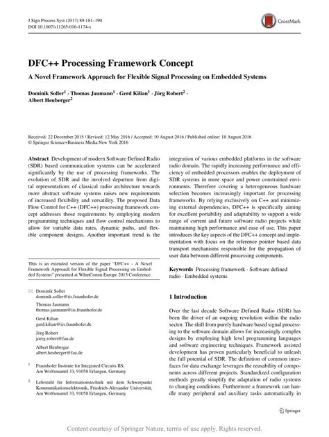 Dfc Processing Framework Concept Request Pdf
