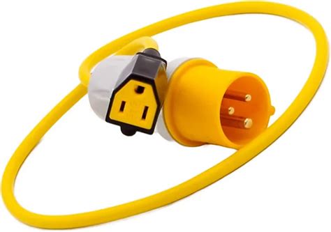 Hdiuk 16a Cee 110v Yellow Connector To Usa American Nema Socket Lead Uk Made 1 Metre