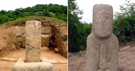 사진으로 보는 北 고려왕릉 혜종의 무덤 순릉順陵의 비석과 문인상