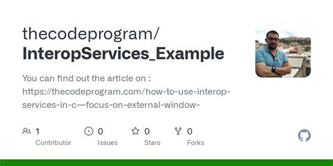 Github Thecodeprograminteropservicesexample You Can Find Out The Article On